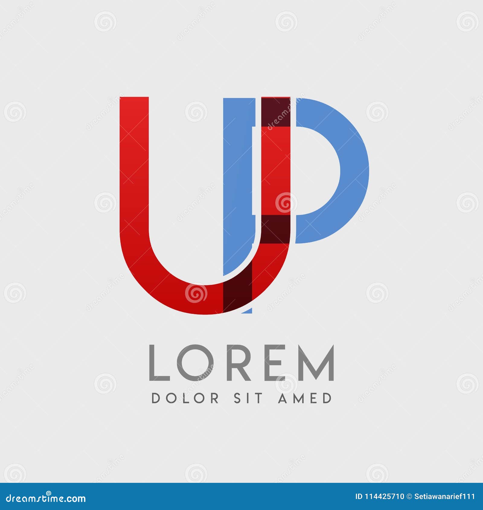 UP Logo Letters with & X22;blue and Red& X22; Gradation Stock Vector ...