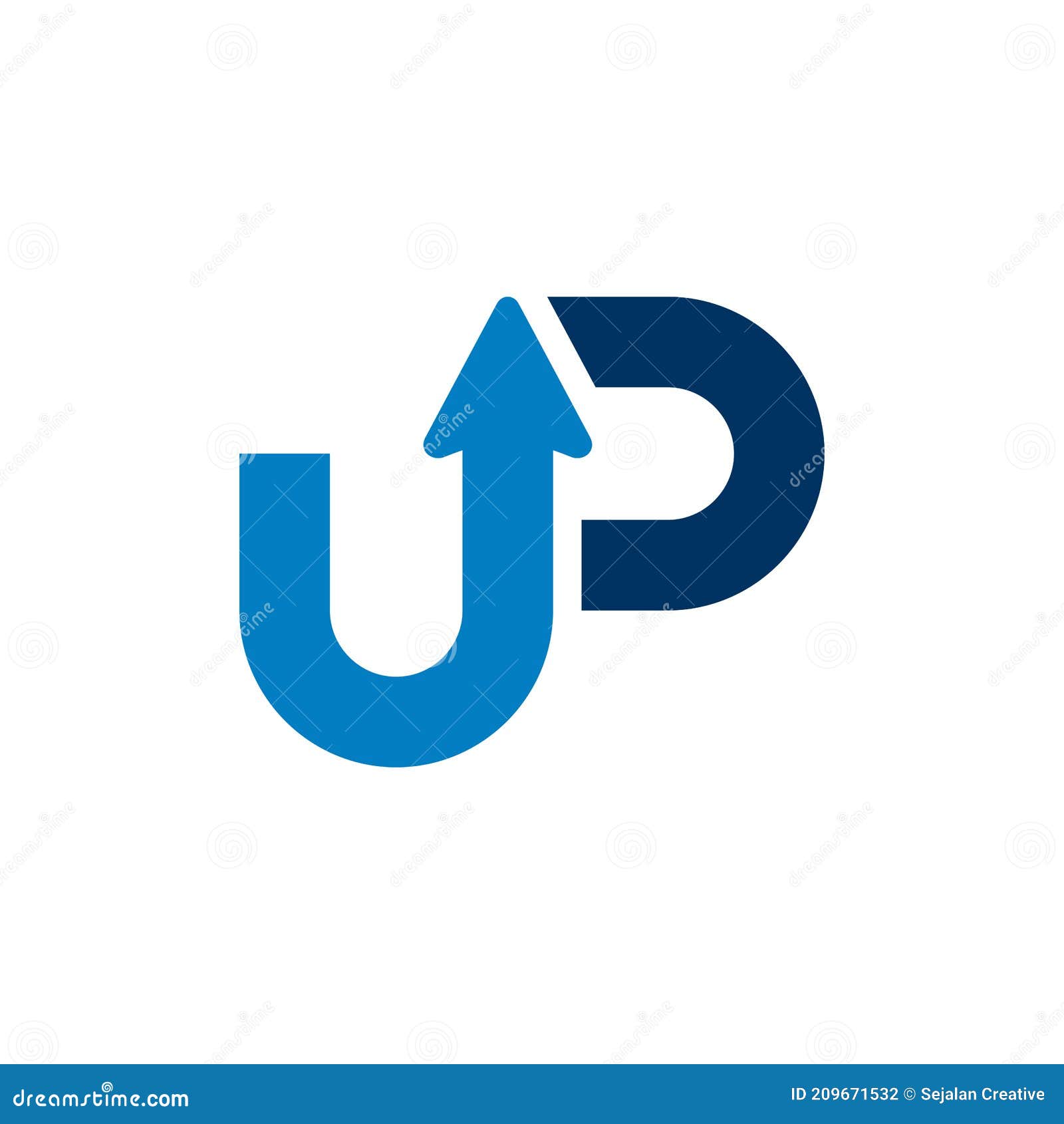 UP Logo Template Design Concept Stock Vector - Illustration of future ...
