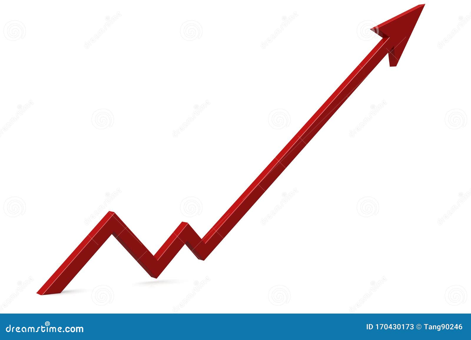 Up rising red arrow stock illustration. Illustration of rising - 170430173