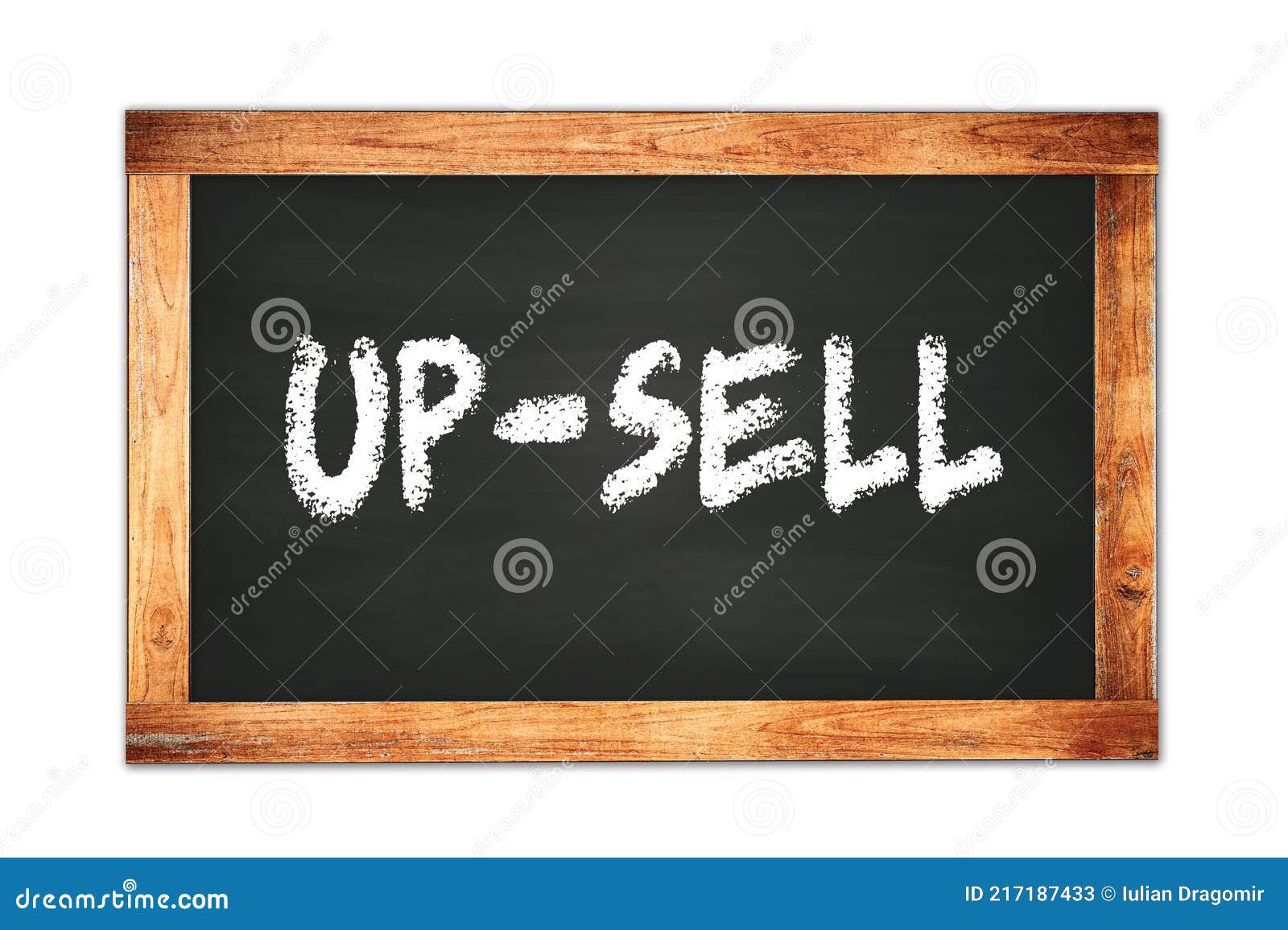 UP-SELL Text Written on Wooden Frame School Blackboard Stock ...