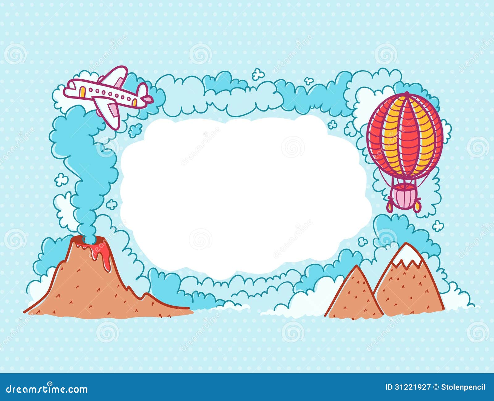 Up in the sky frame stock vector. Illustration of volcano - 31221927