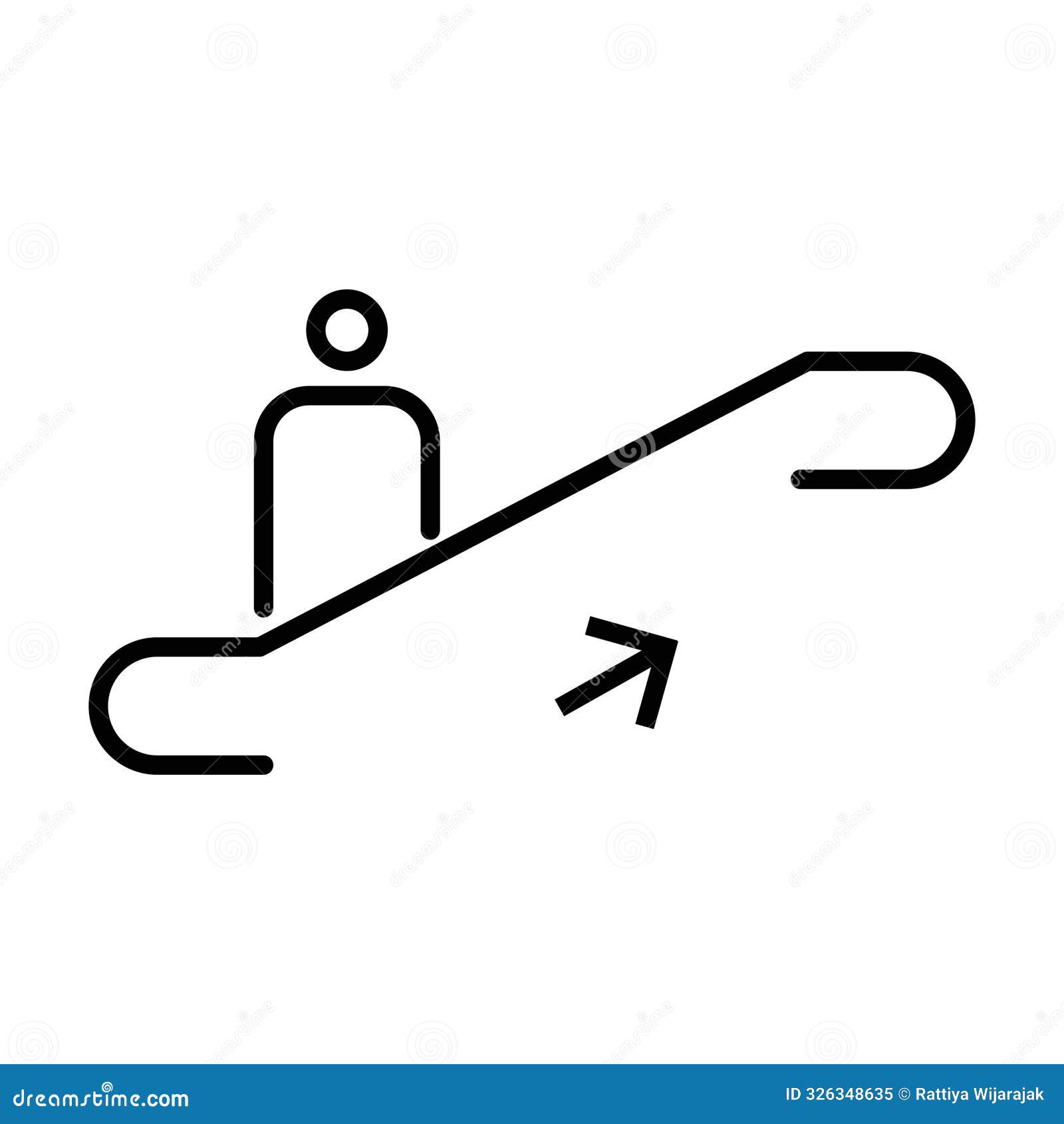 Escalate Vector Icon Sign. Elevator Mall Symbol, Escalator Ladder Icon ...
