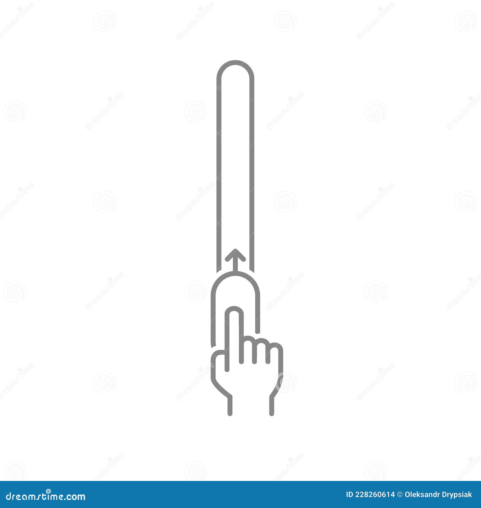 Up Swipe Progress Bar Line Icon. Hand Switch Design Element. Lock and ...