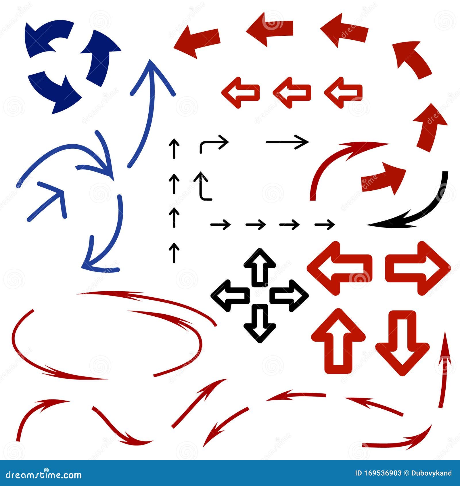 Up To Progress. Set of Hand Drawn Arrows Stock Vector - Illustration of ...