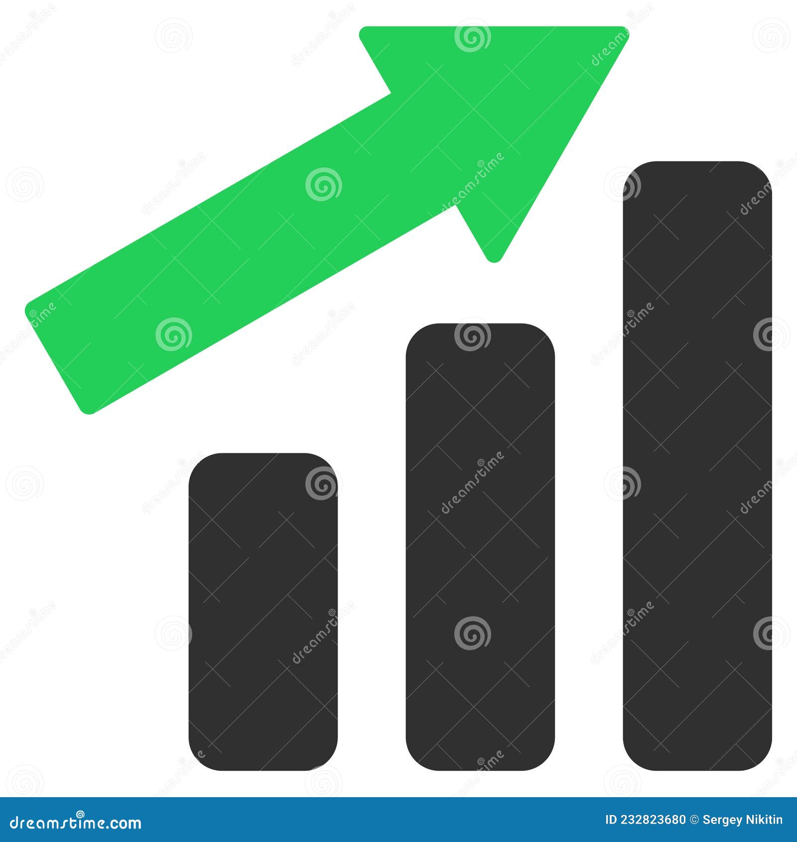 Up Trend Bar Chart Flat Icon Symbol Stock Illustration - Illustration ...
