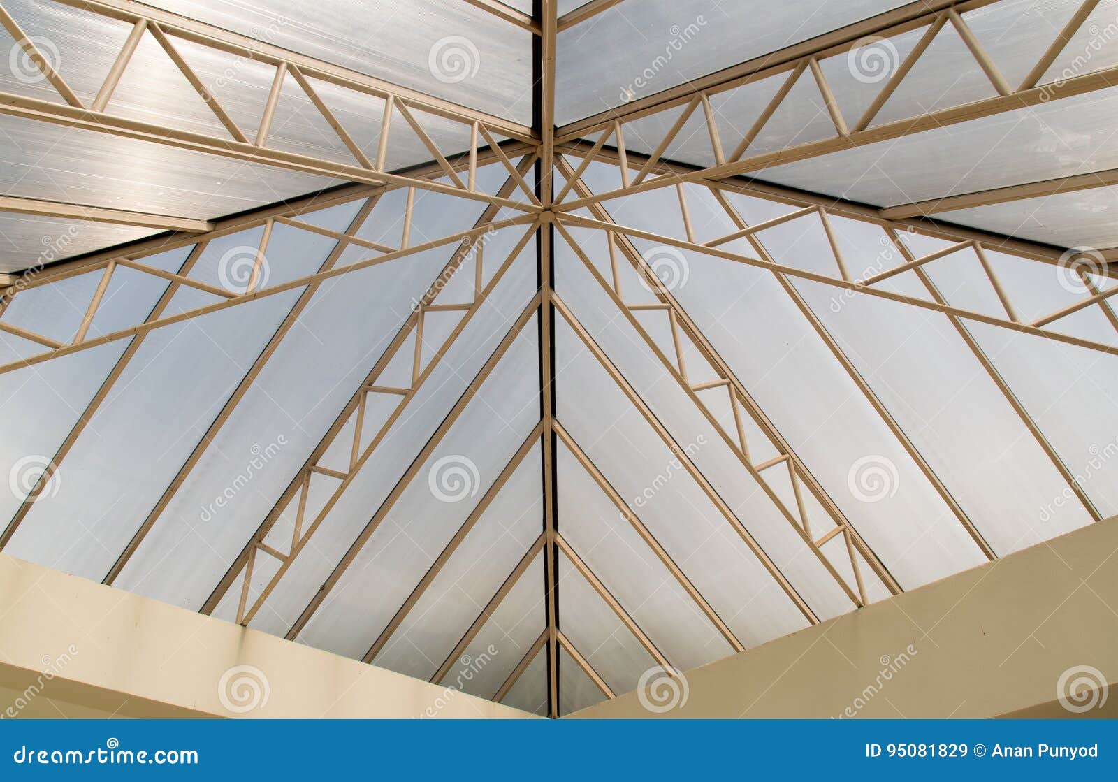 Up View Roof Frame and Translucent Roof Abstract Construction Stock ...