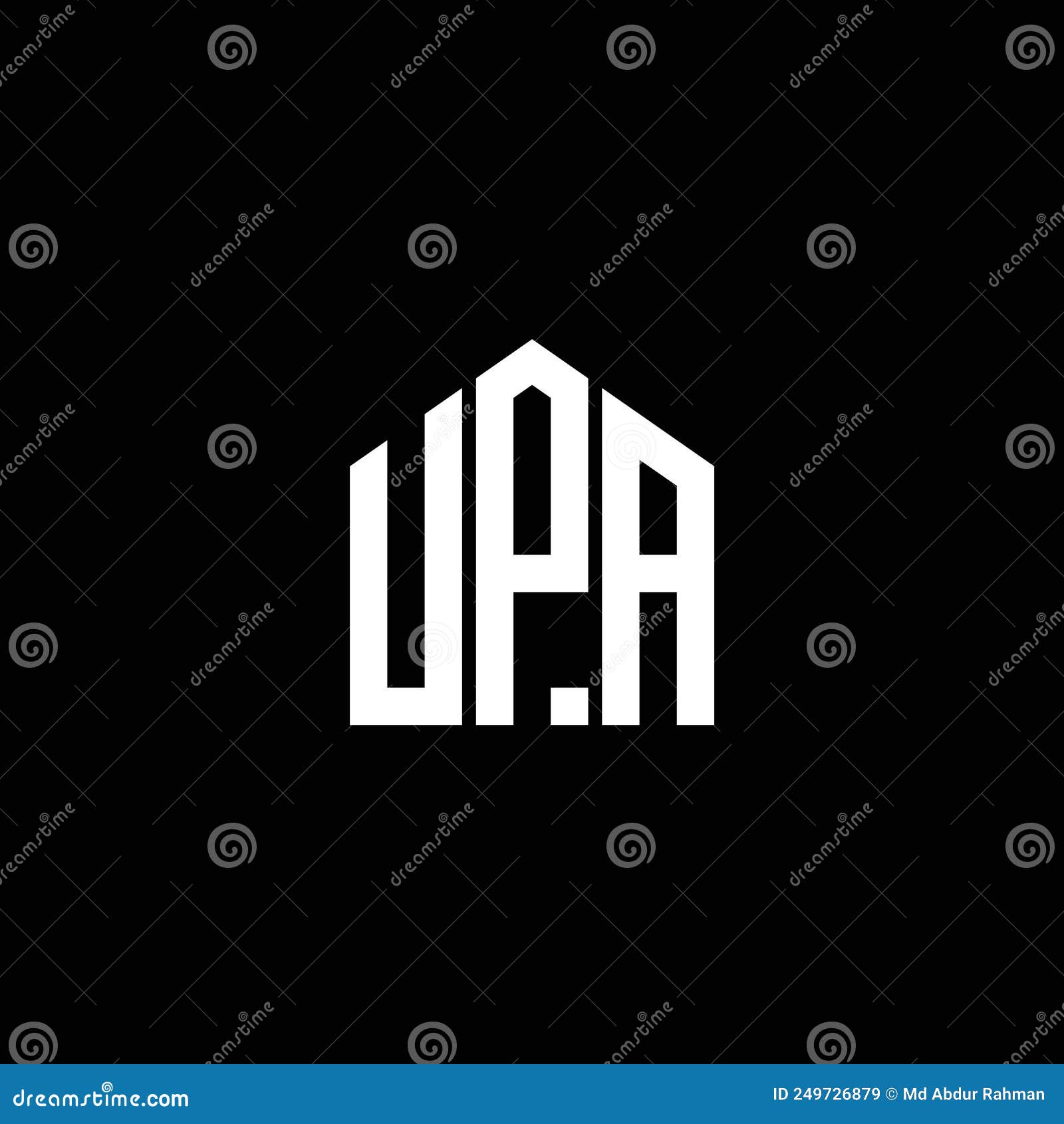UPA Letter Logo Design on BLACK Background. UPA Creative Initials ...