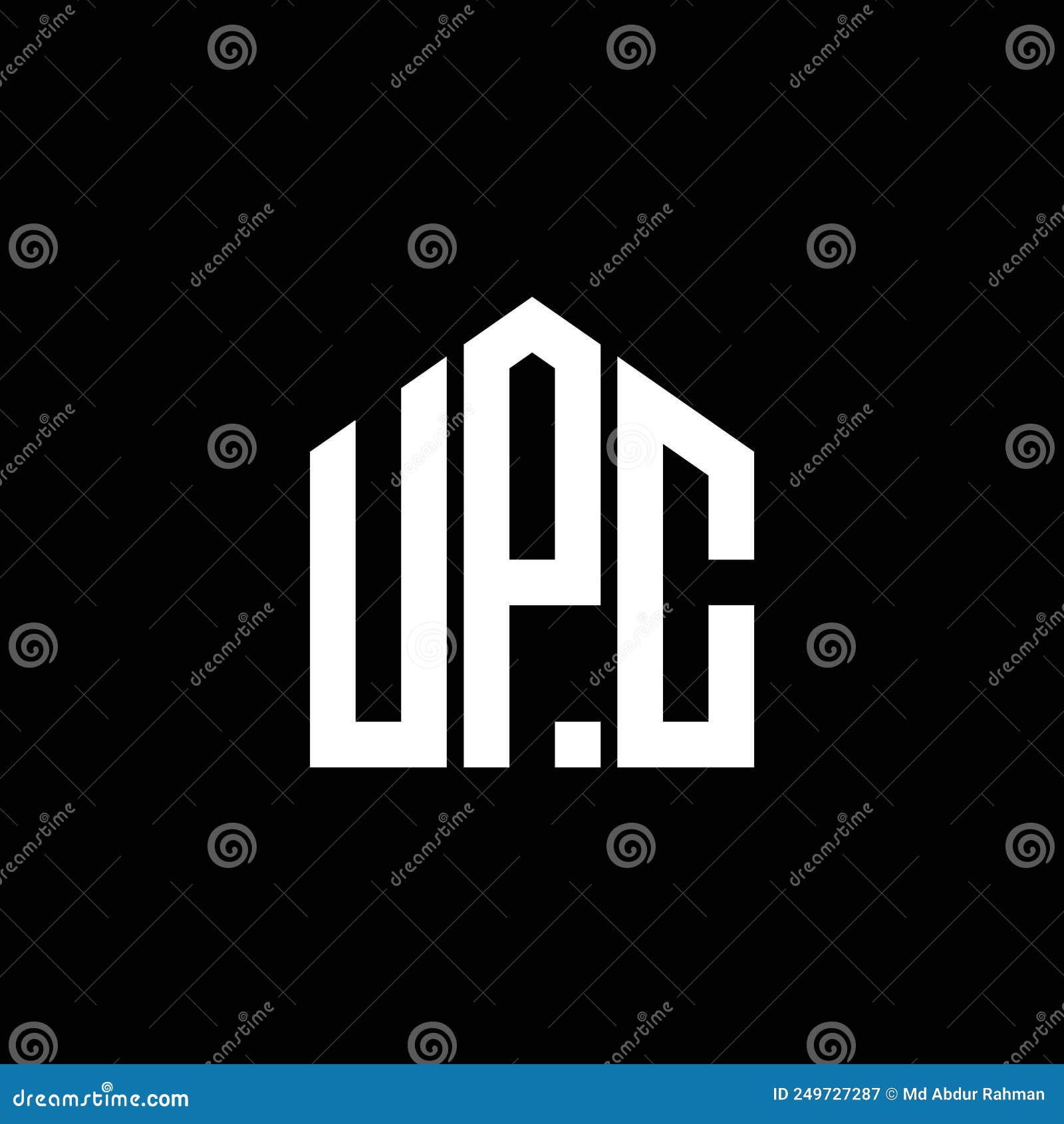 UPC Letter Logo Design on BLACK Background. UPC Creative Initials ...