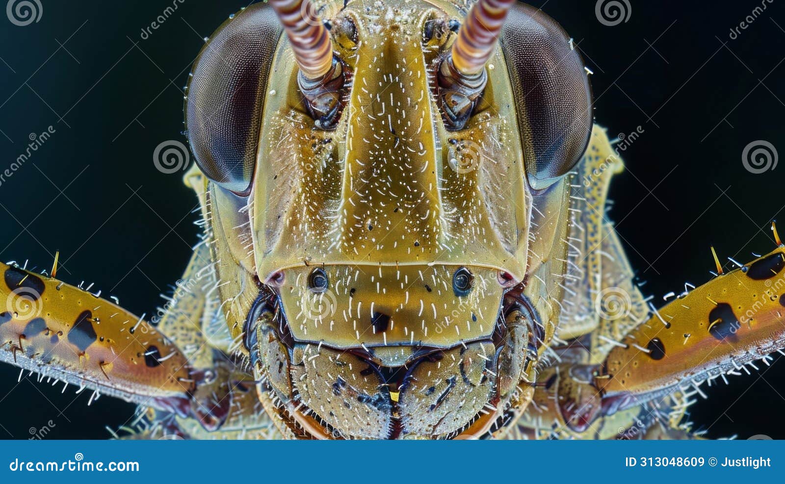 An Upclose Look at the Sharp Mandibles of a Grasshopper Evoking a Sense ...