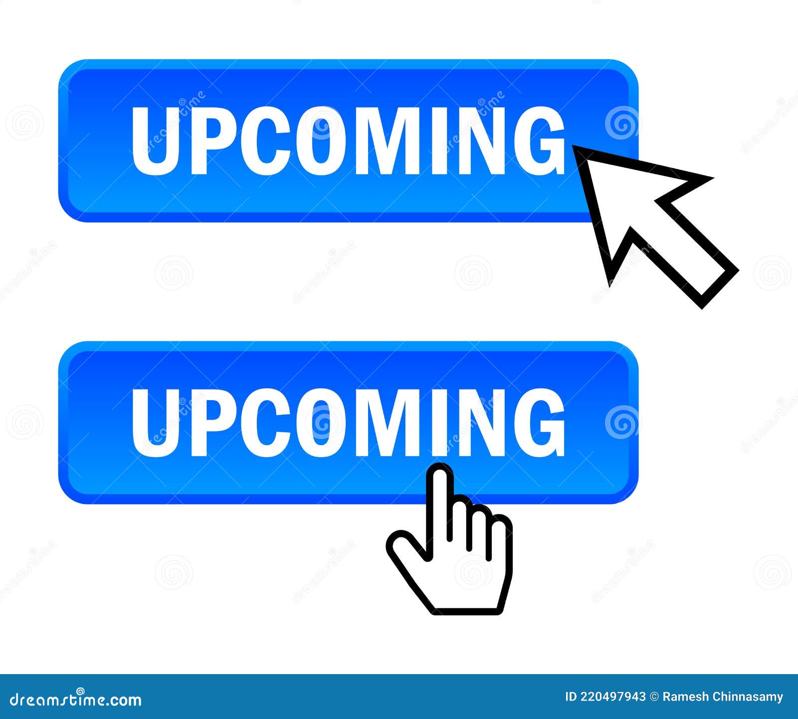 Upcoming button stock vector. Illustration of cart, customer - 220497943