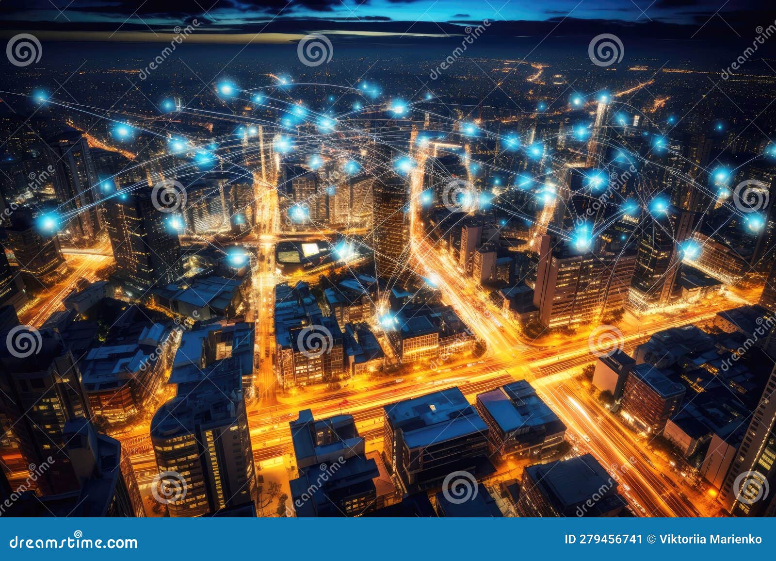 The Upcoming Era of 5G-enabled Intelligent Cities. Generative AI Stock ...