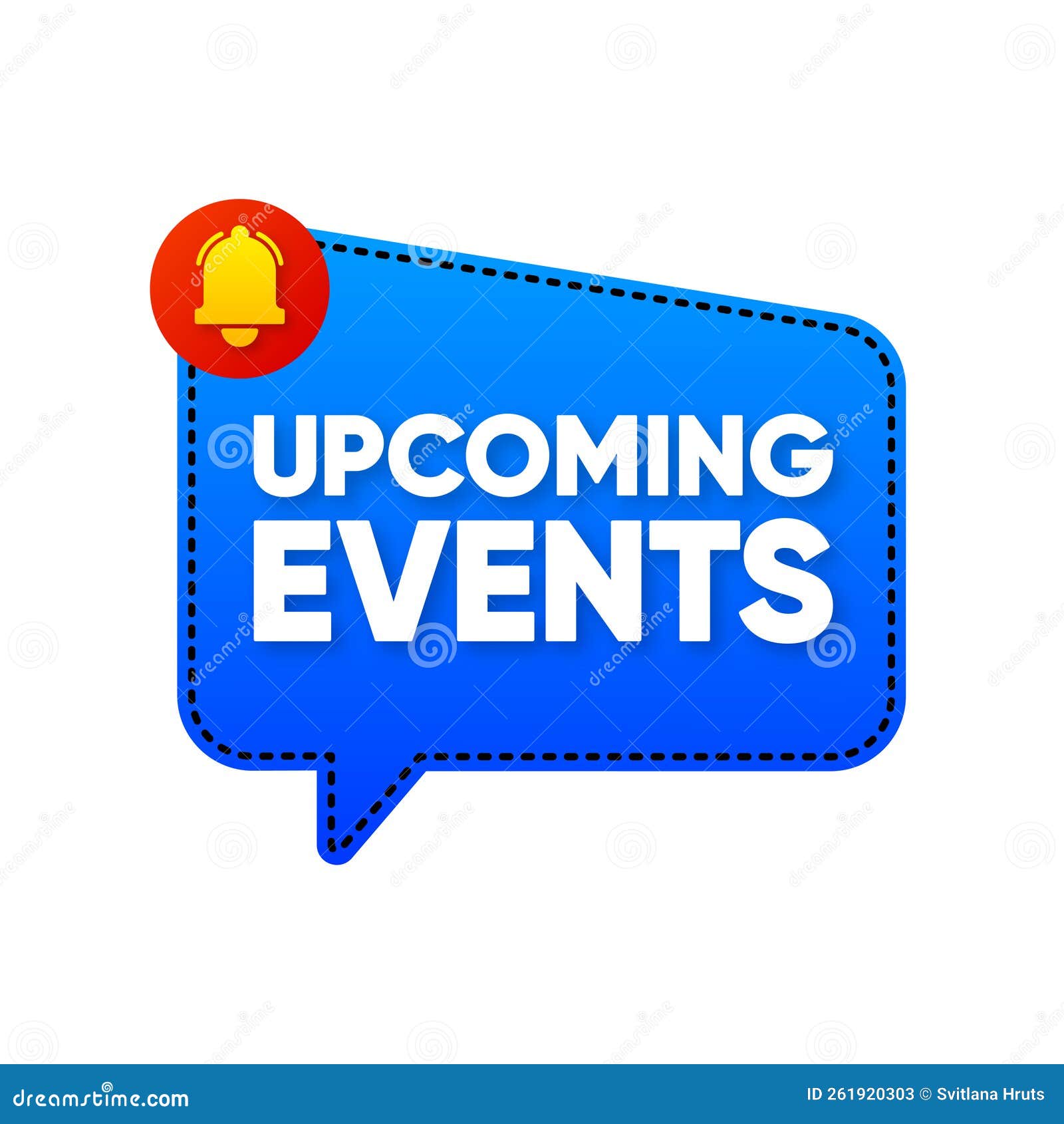 Upcoming Events. Banner Reminder Isolated on White Background. Vector ...