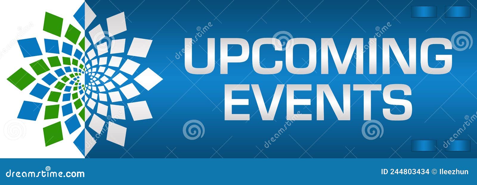 Upcoming Events Blue Green Circular Left Text Stock Illustration ...