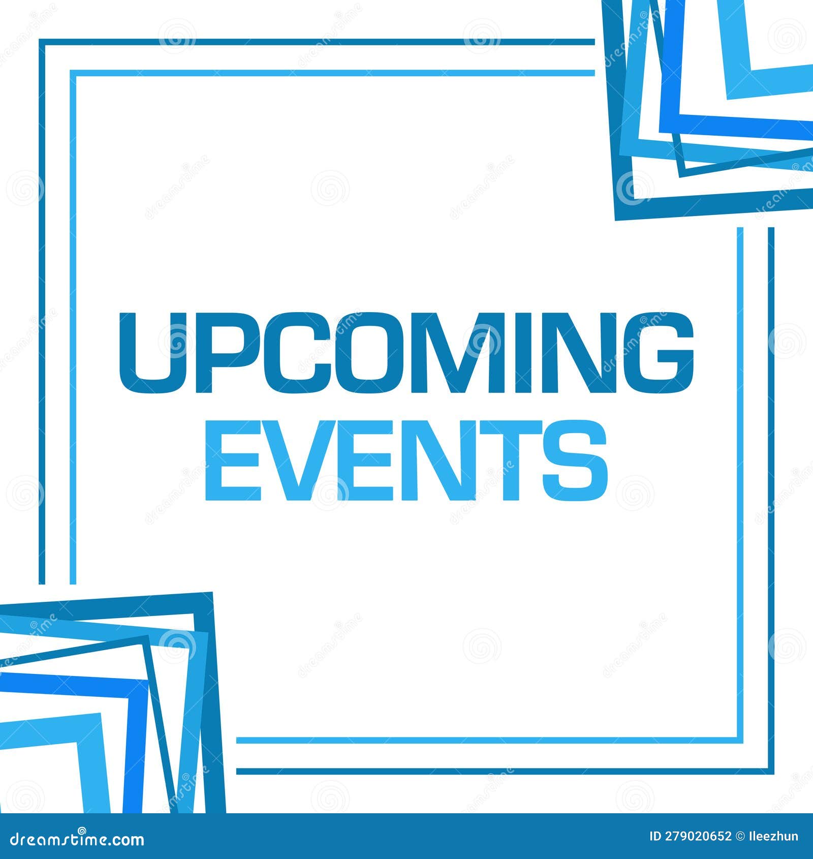 Upcoming Events Blue Random Borders Square Stock Illustration ...