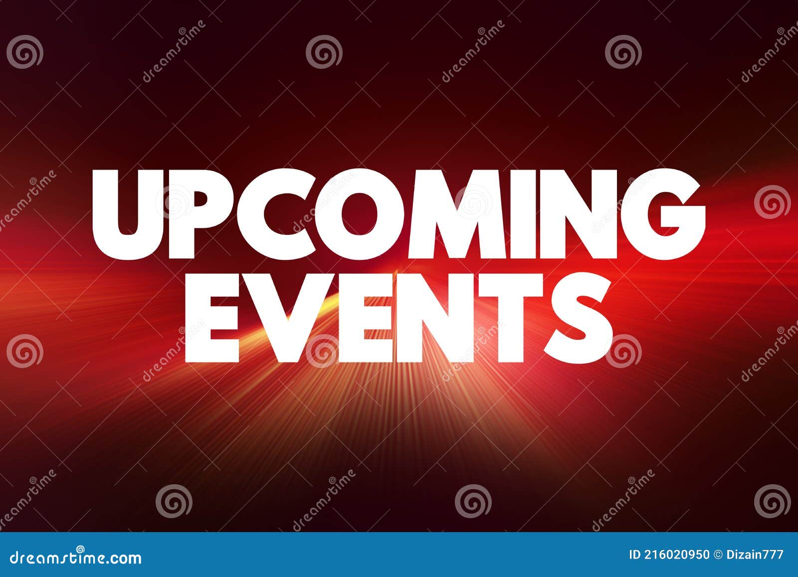 Upcoming Events Text, Concept Background Stock Illustration ...