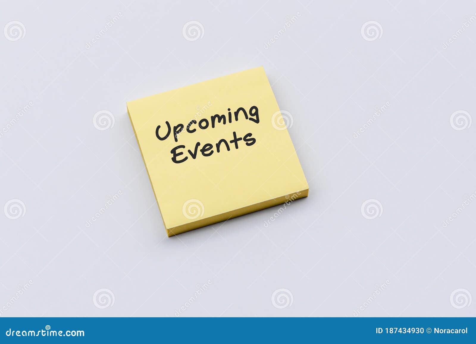 Upcoming events text stock photo. Image of office, background - 187434930