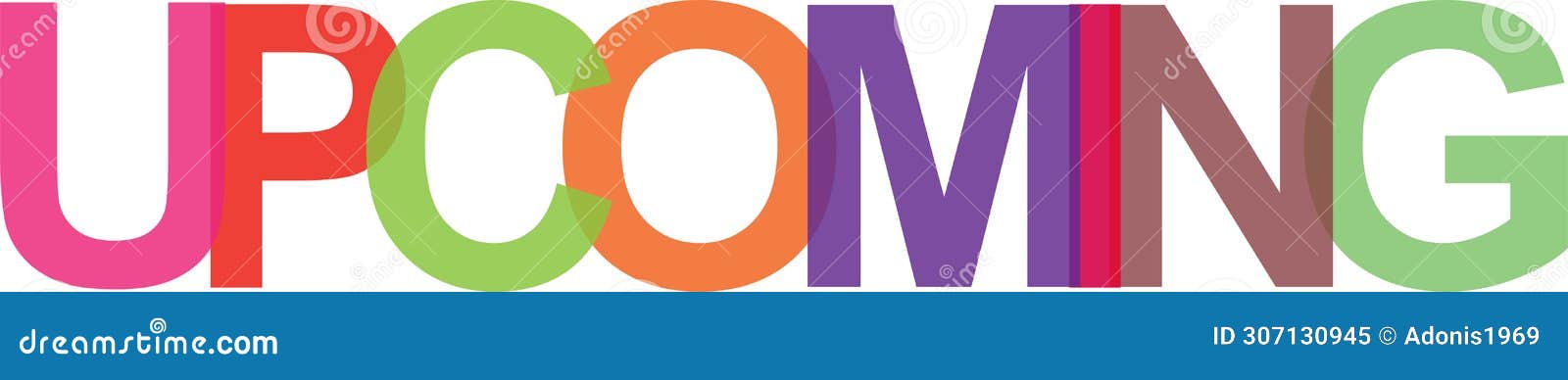 Upcoming word on white stock illustration. Illustration of movies ...