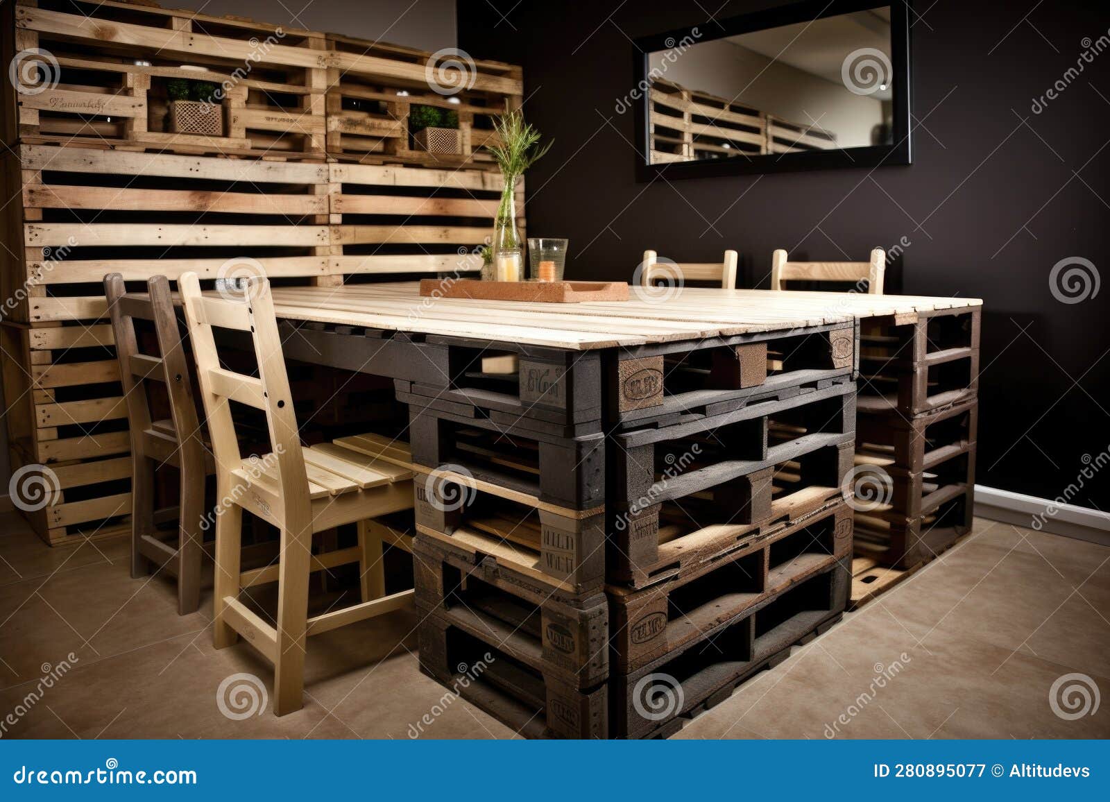 Upcycled Dining Table Made from Repurposed Crates and Wooden Slats ...