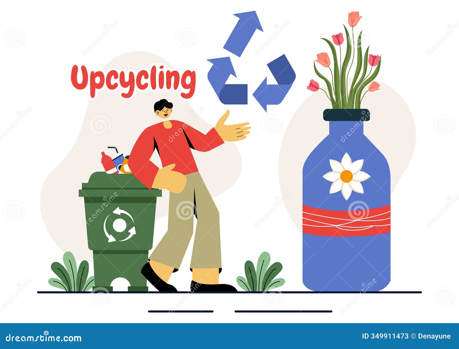 Upcycling Vector Illustration Featuring The Process And Techniques Of ...