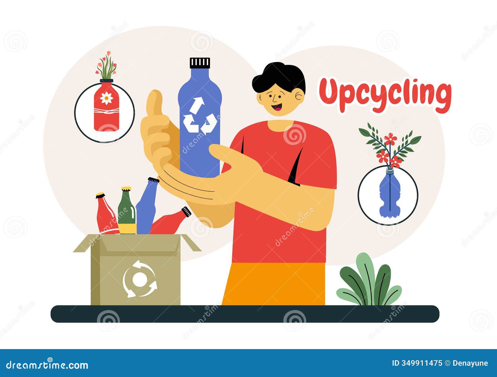 Upcycling Vector Illustration Featuring The Process And Techniques Of ...