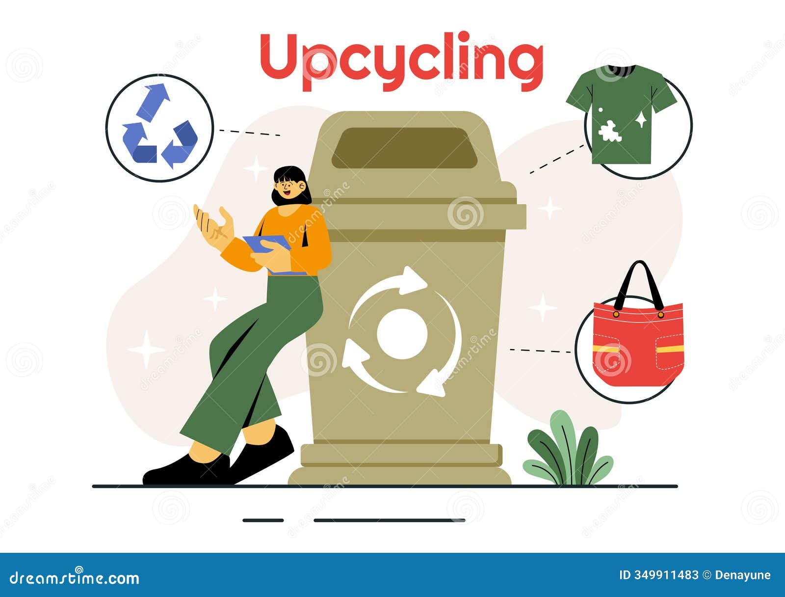 Upcycling Vector Illustration Featuring The Process And Techniques Of ...