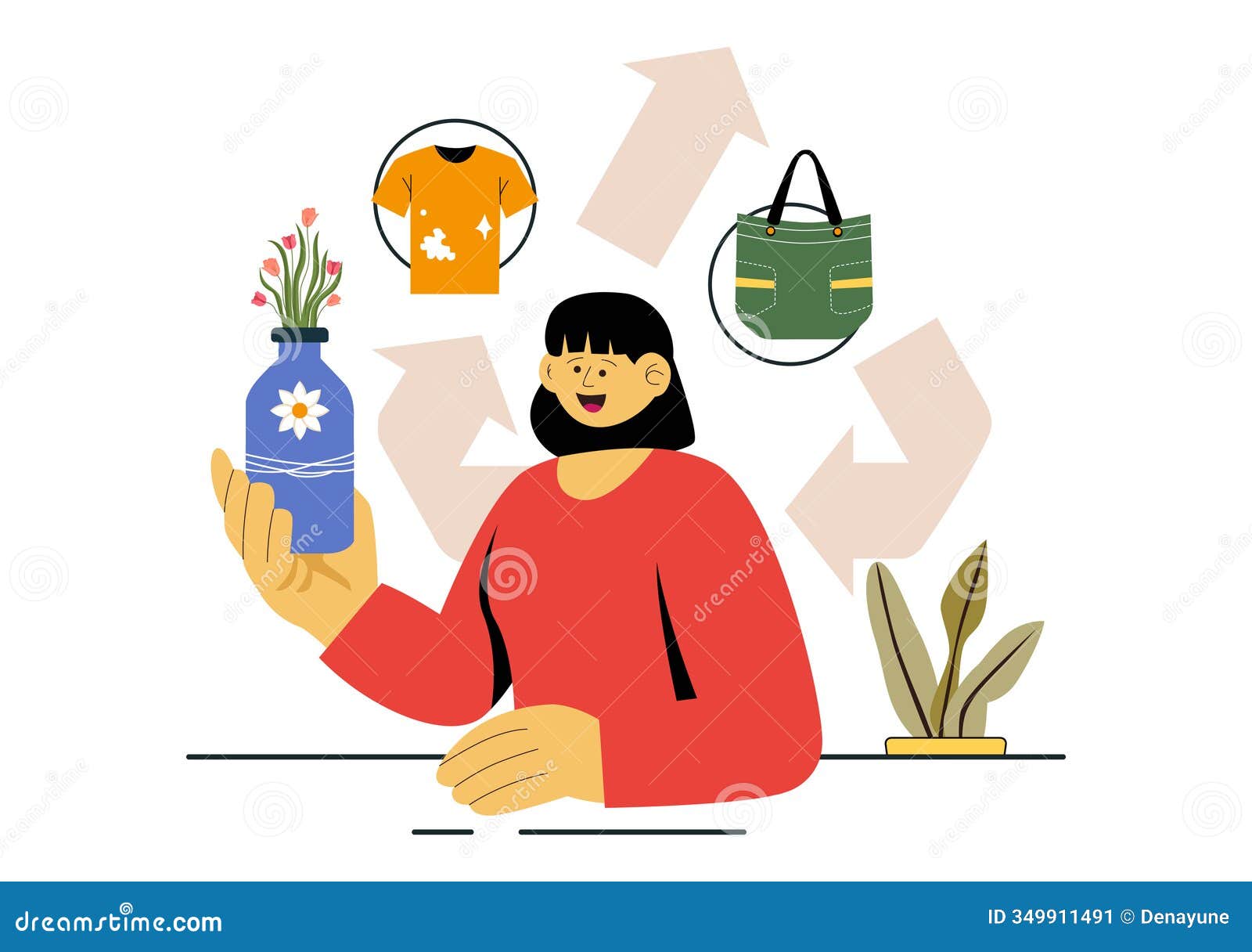 Upcycling Vector Illustration Featuring The Process And Techniques Of ...