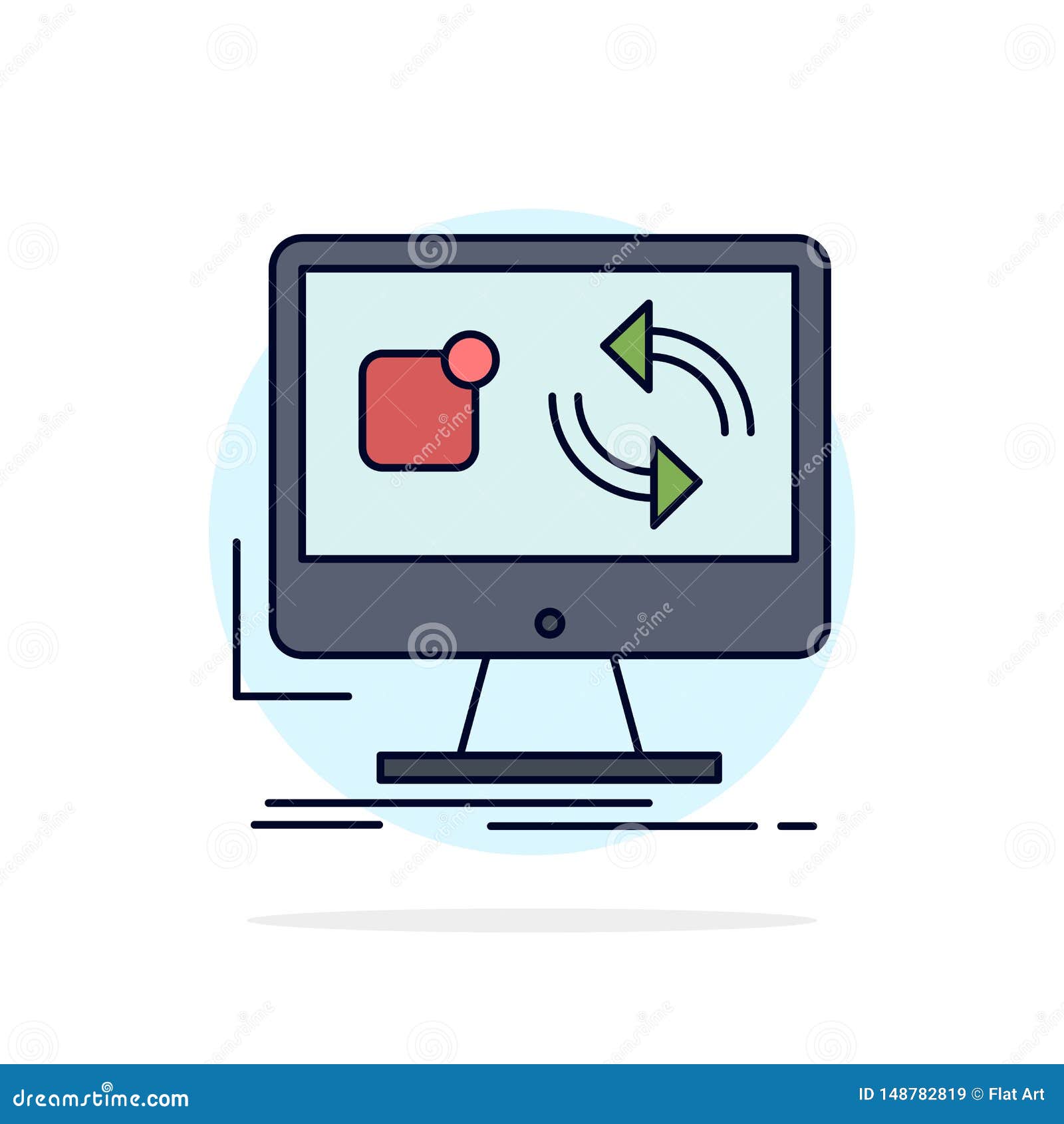 Update, App, Application, Install, Sync Flat Color Icon Vector Stock ...