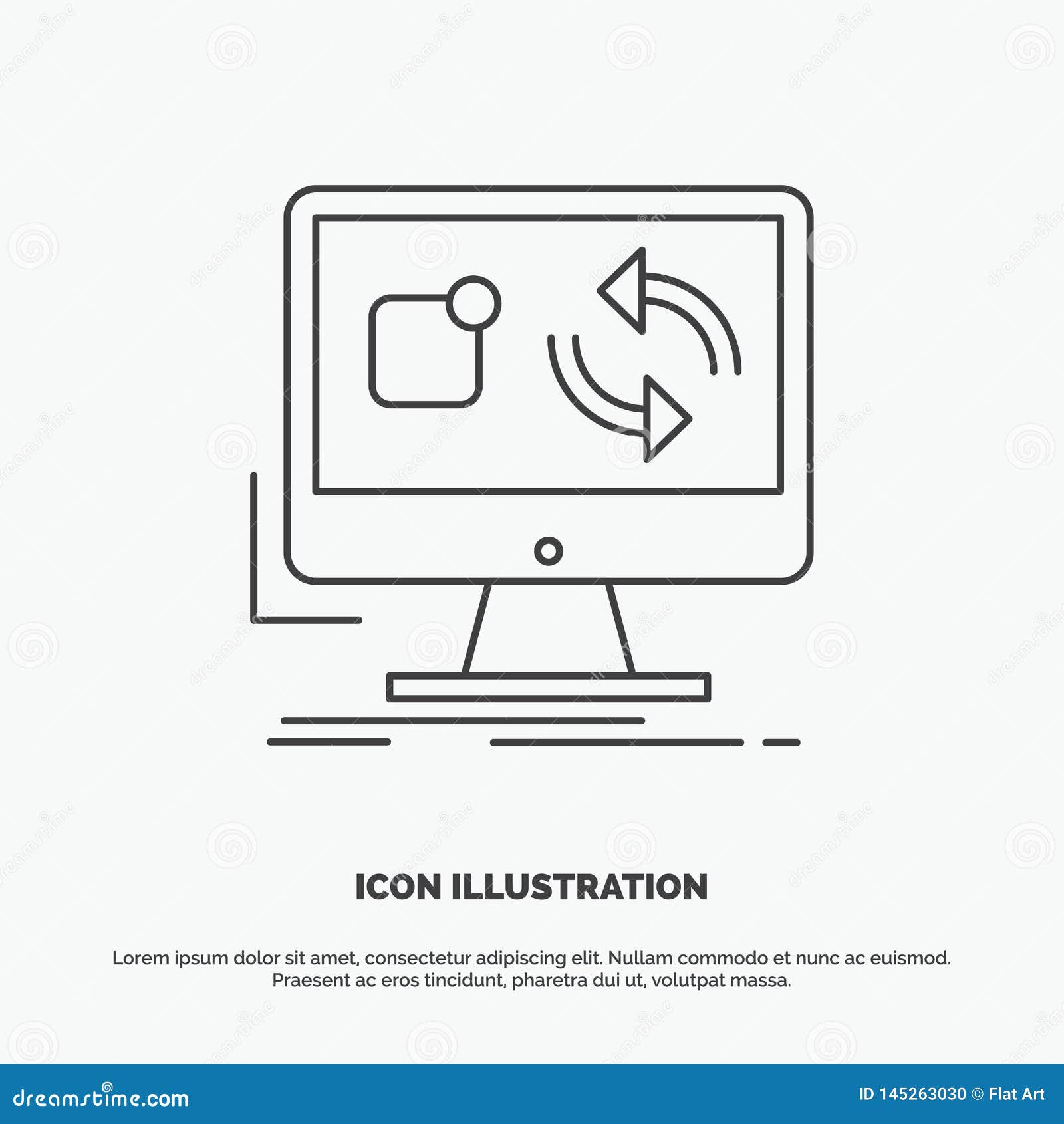 Update, App, Application, Install, Sync Icon. Line Vector Gray Symbol for UI and UX, Website or ...