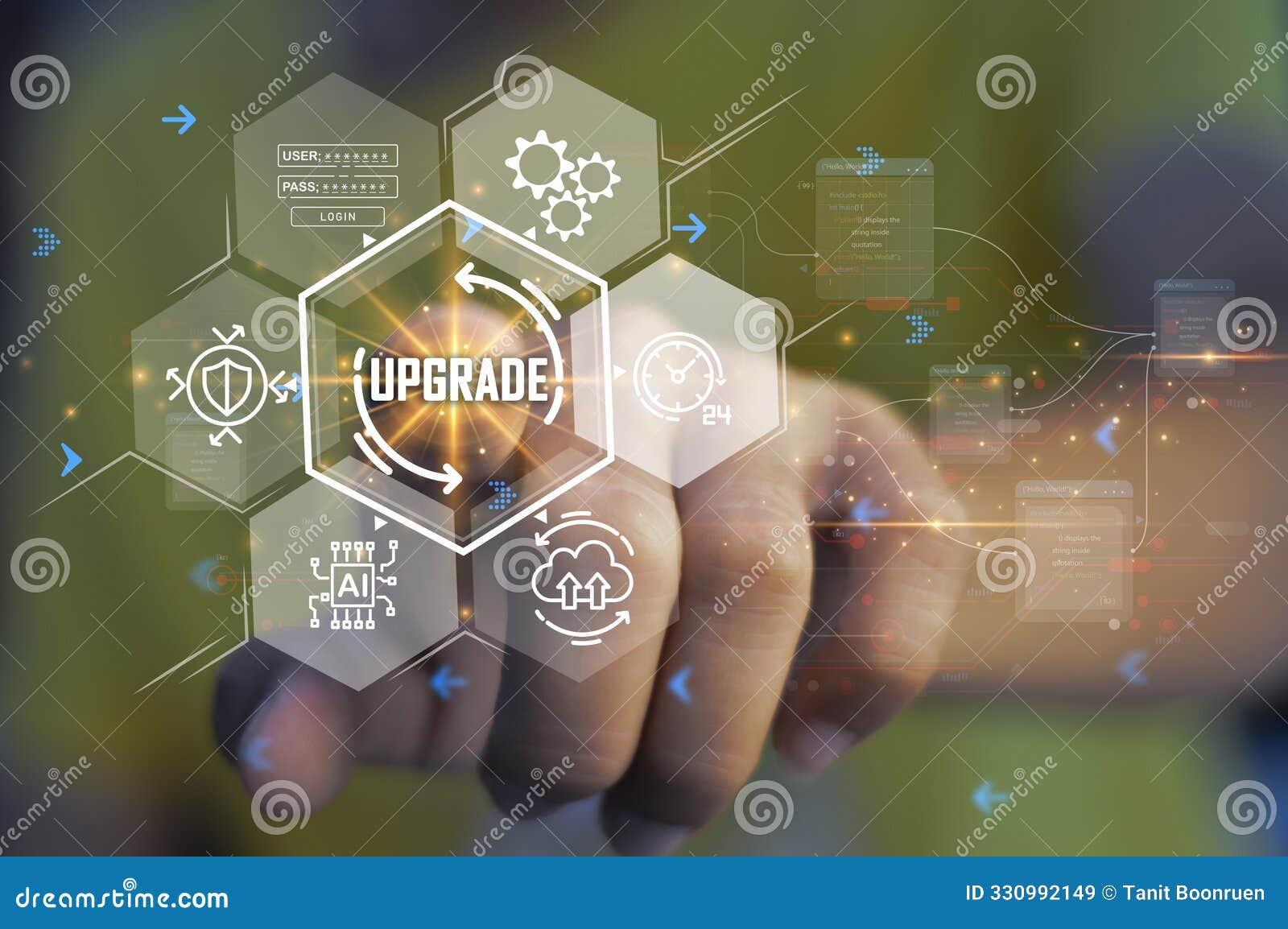 Update Application Software and Hardware Upgrade Technology Concept, AI ...