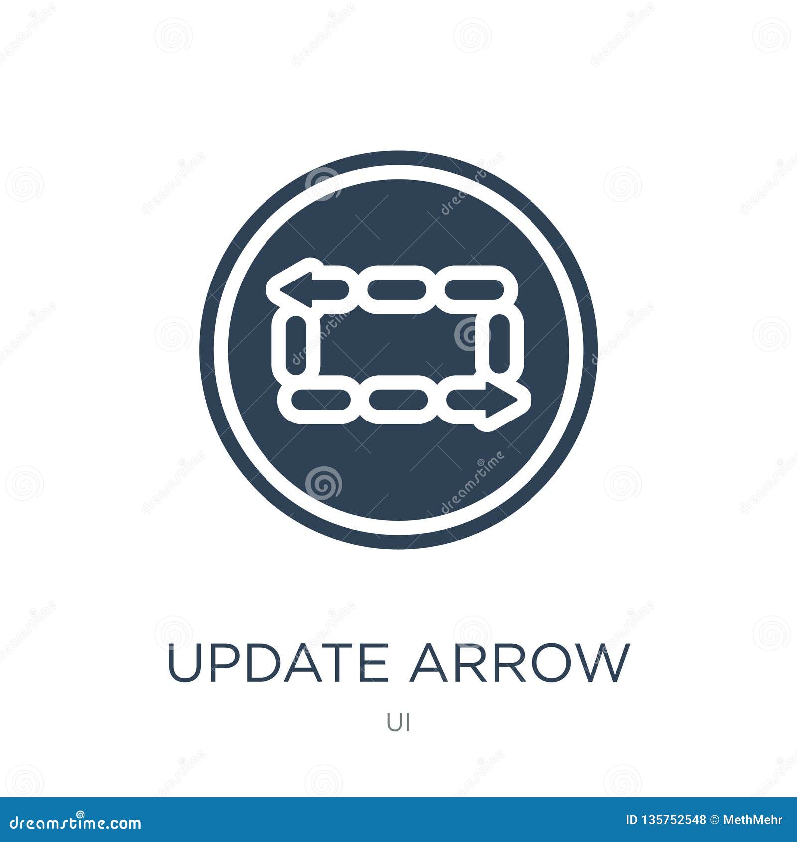 Update Arrow with Broken Line Icon in Trendy Design Style. Update Arrow ...