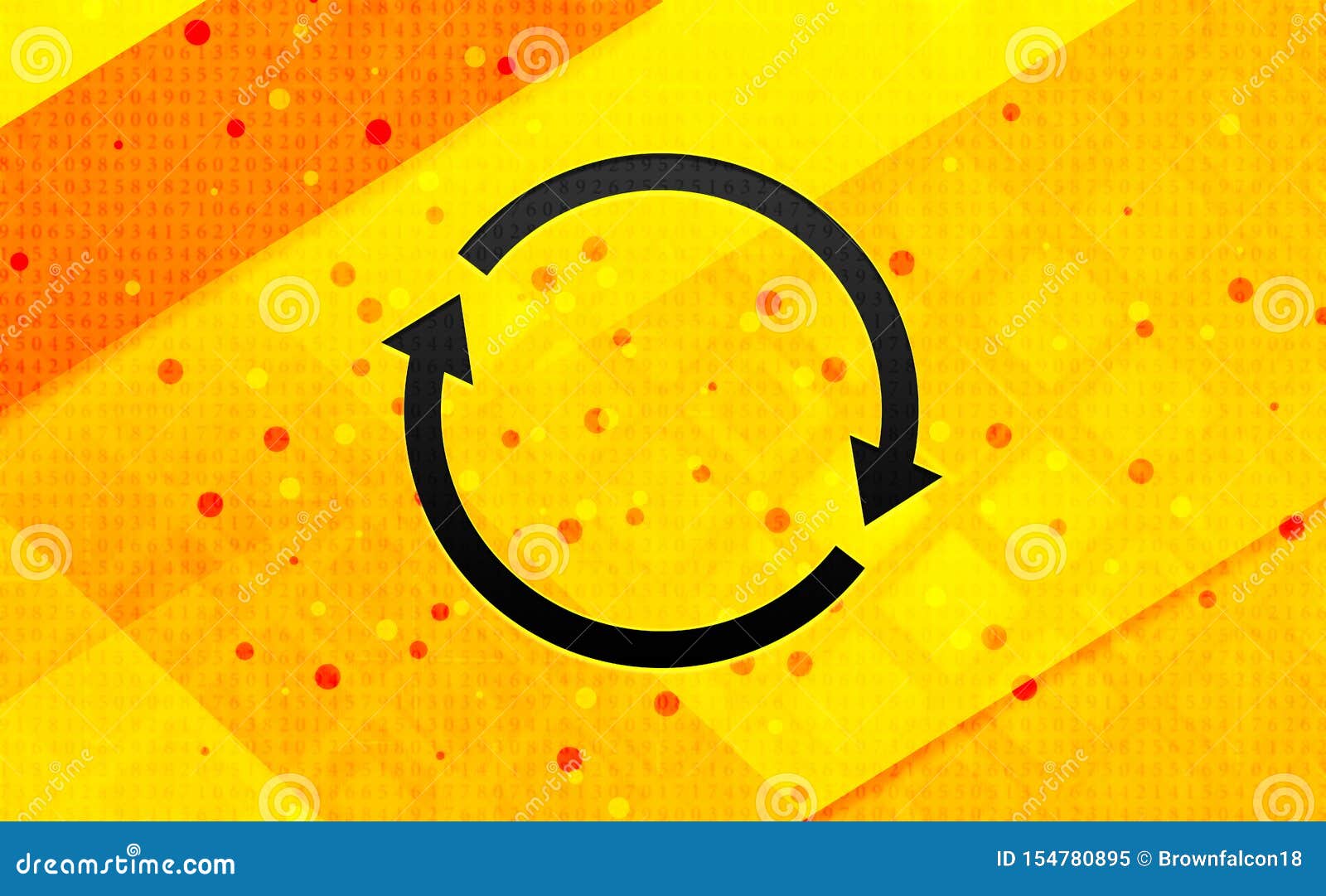 Update Arrow Icon Abstract Digital Banner Yellow Background Stock ...