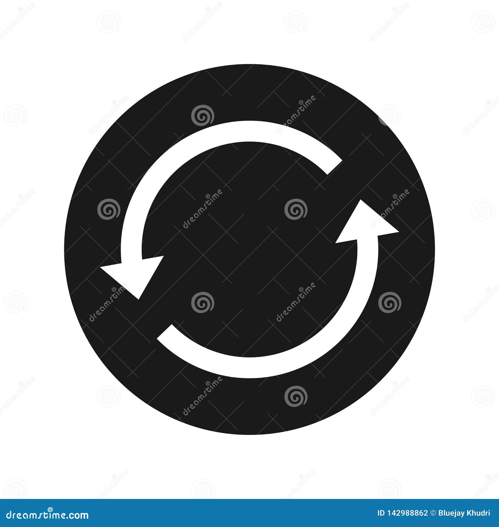Update Arrow Icon Flat Black Round Button Vector Illustration Stock ...