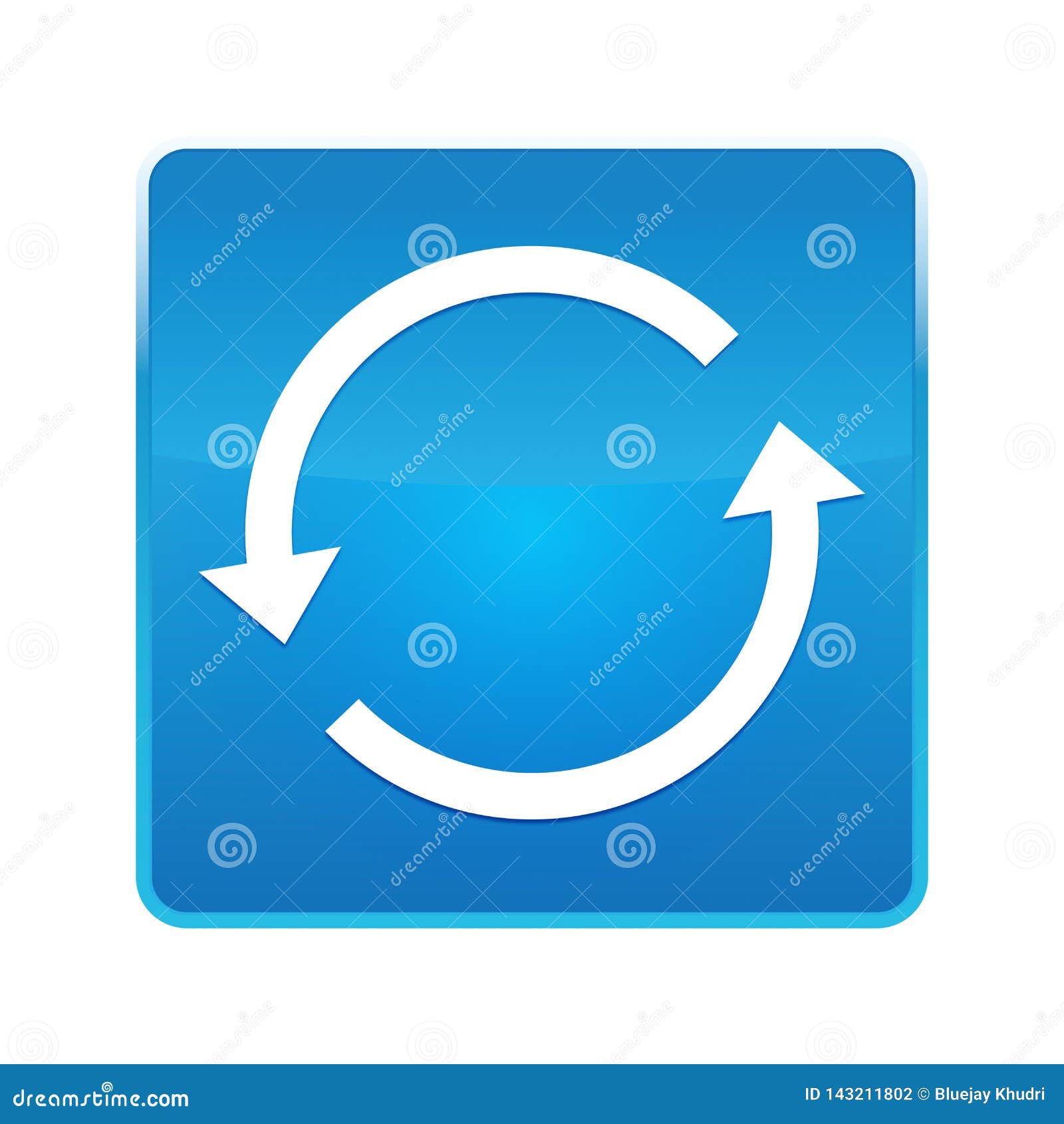 Update Arrow Icon Shiny Blue Square Button Stock Illustration ...