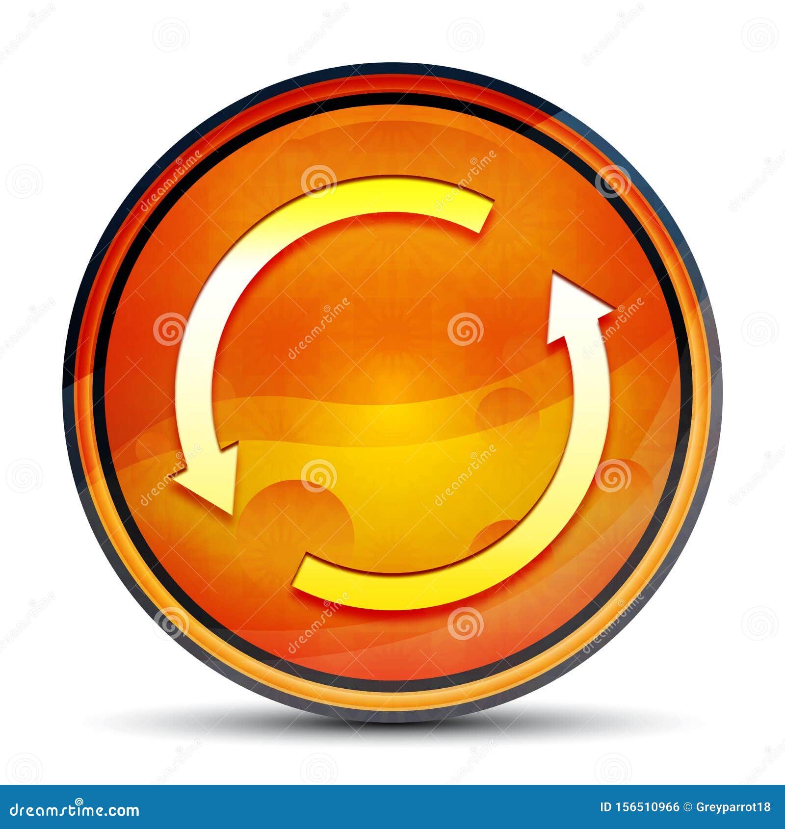Update Arrow Icon Shiny Bright Orange Round Button Illustration Stock ...