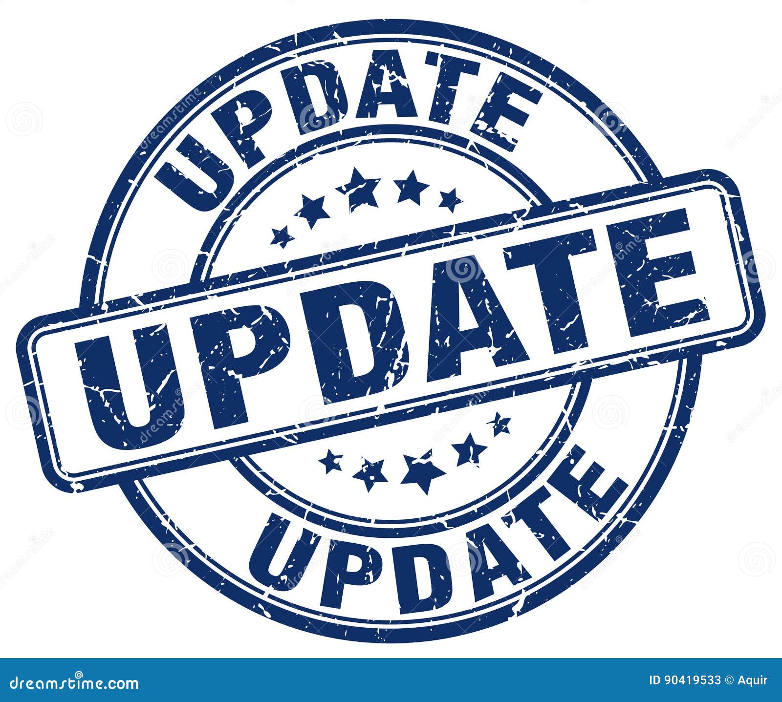 Update Blue Grunge Round Vintage Stamp Stock Vector - Illustration of ...