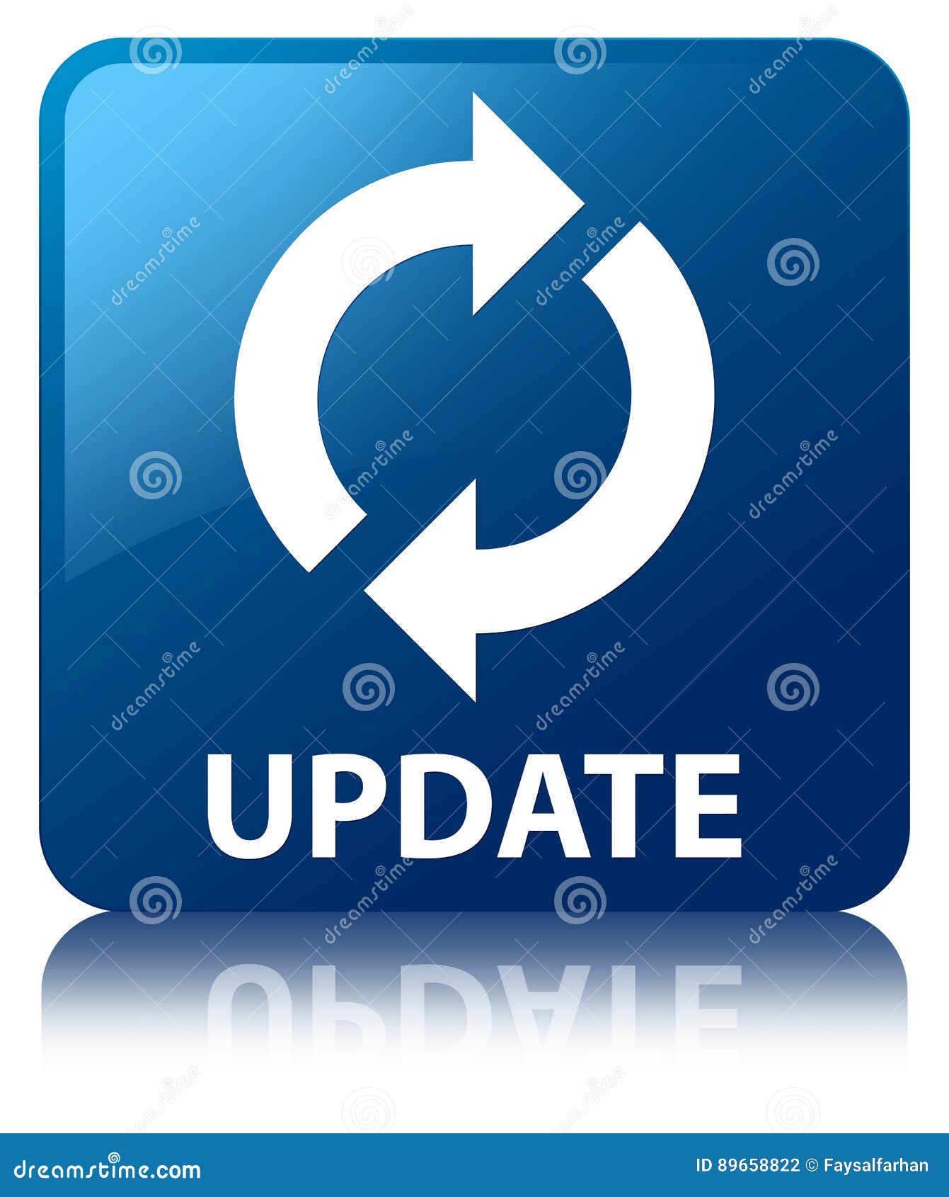 Update blue square button stock illustration. Illustration of update ...
