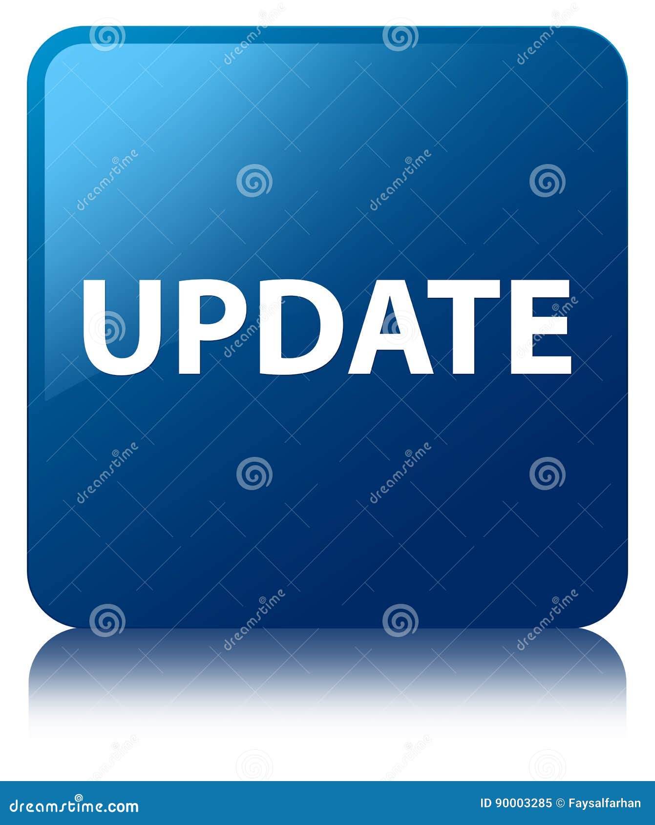 Update blue square button stock illustration. Illustration of word ...