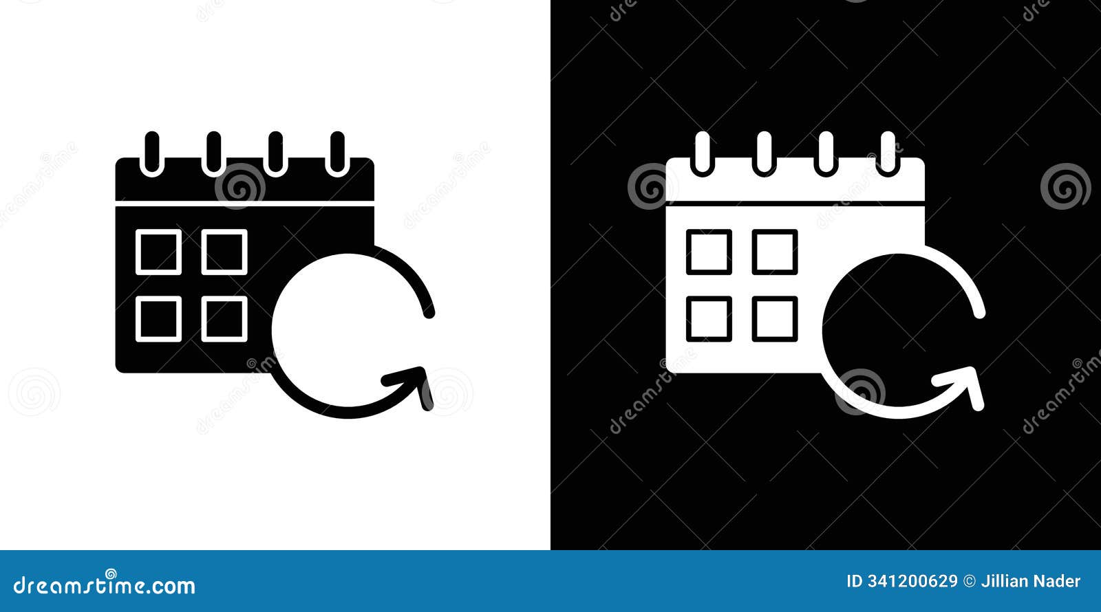 Update Calendar Linear Logo Mark In Black And White Cartoon Vector ...