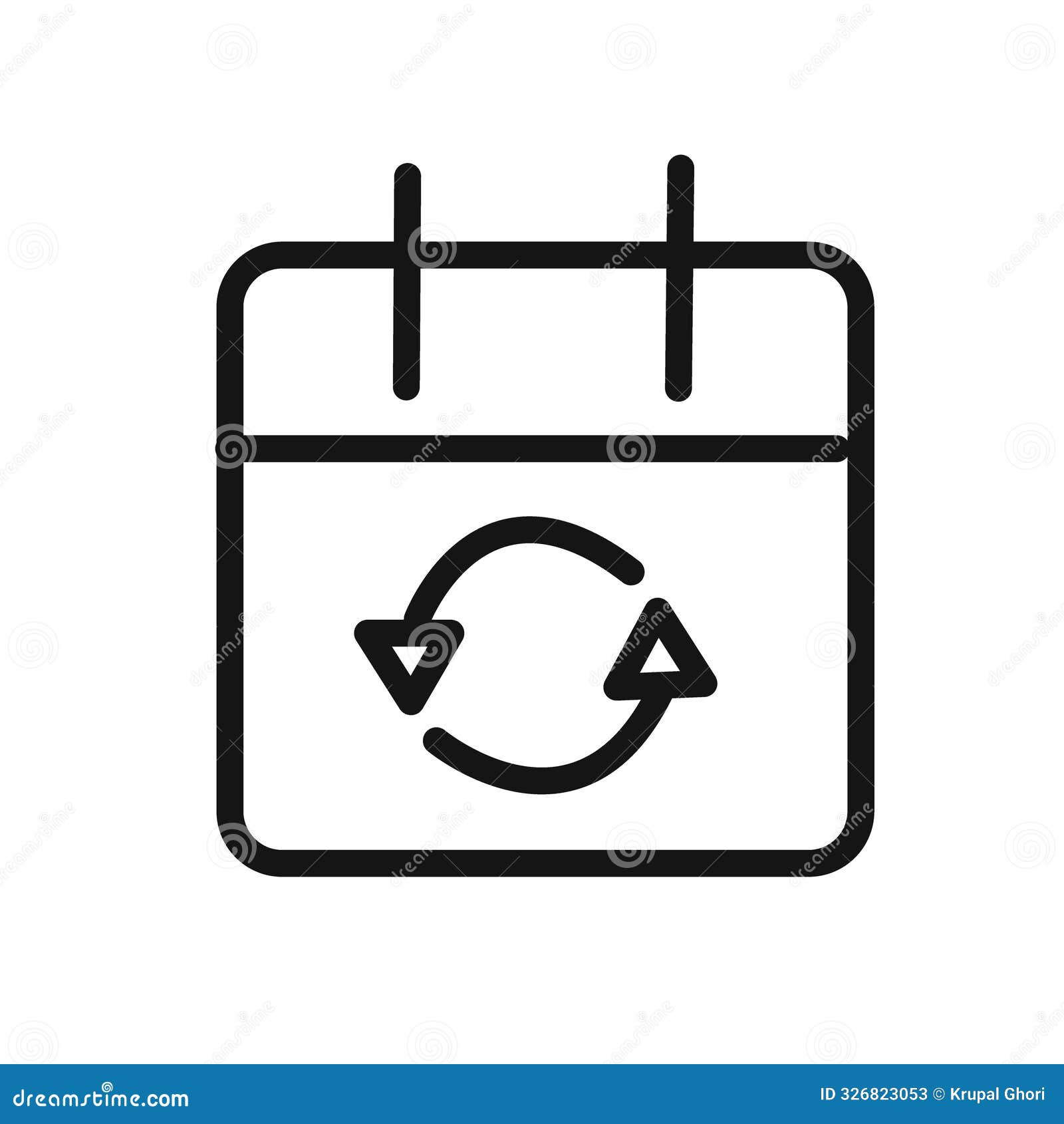 Update Calendar Icon Linear Vector Graphics Sign Stock Illustration ...