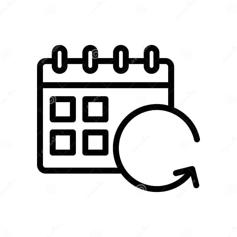 Update Calendar Linear Logo Mark in Black and White Stock Vector ...