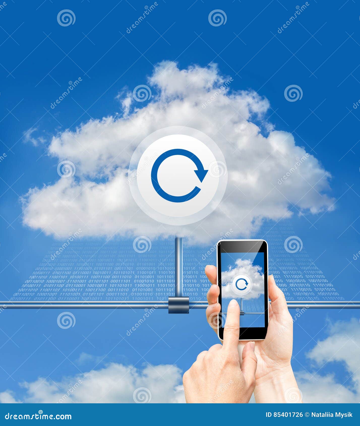 Update Cloud Data Security and Update Phone Stock Photo - Image of ...