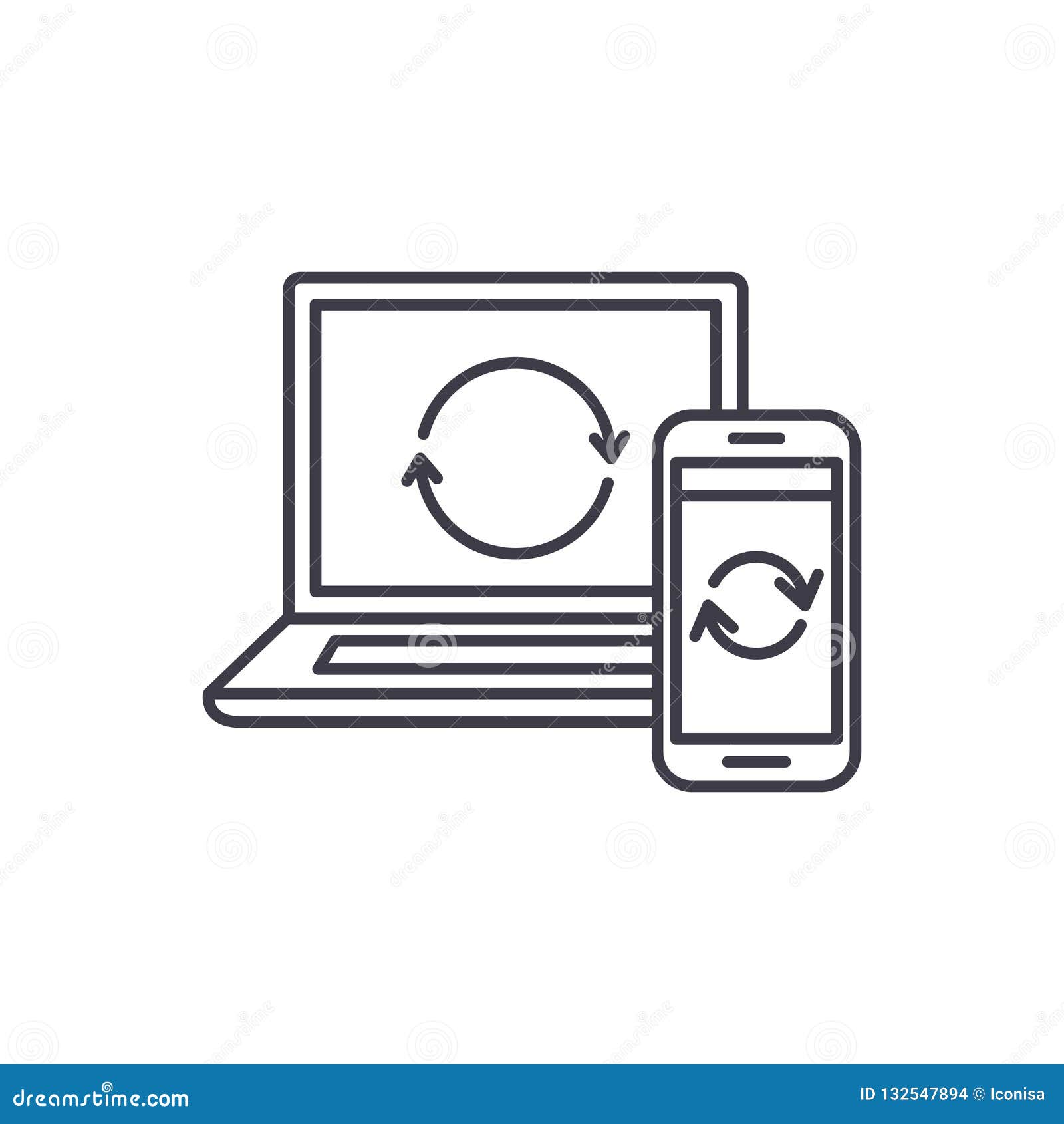 Update Computer Data Line Icon Concept. Update Computer Data Vector ...