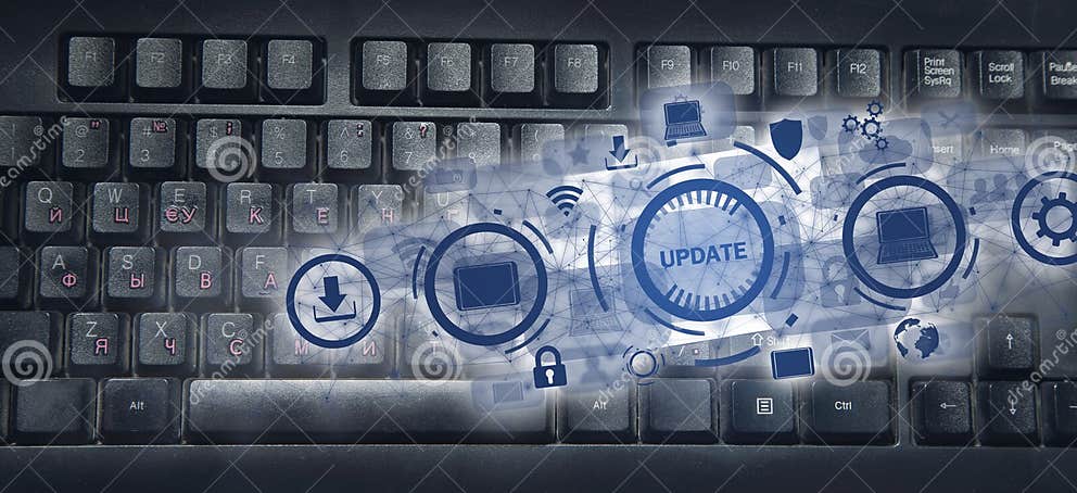 Update Concept. Installing Software Update Process Stock Illustration ...