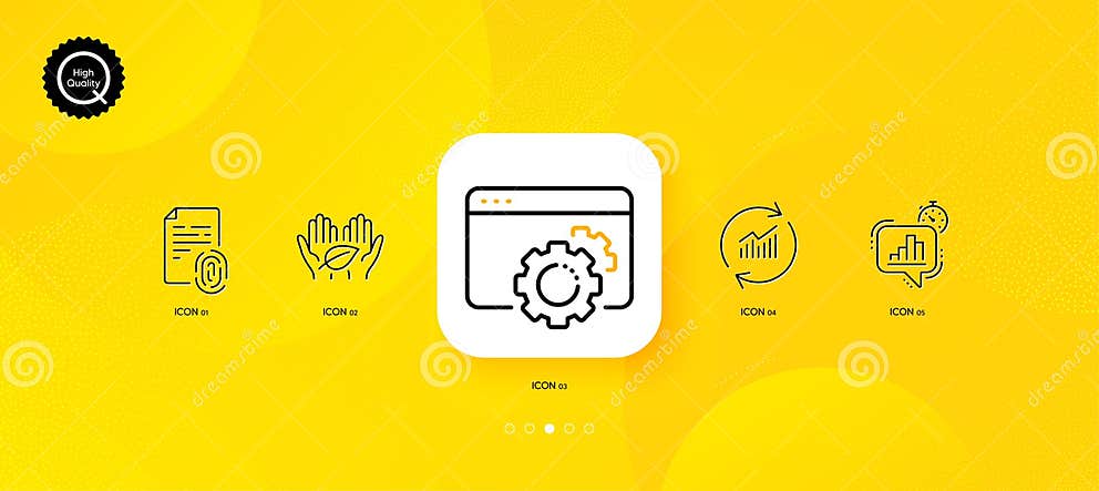 Update Data, Fingerprint and Statistics Timer Minimal Line Icons. for Web Application, Printing ...