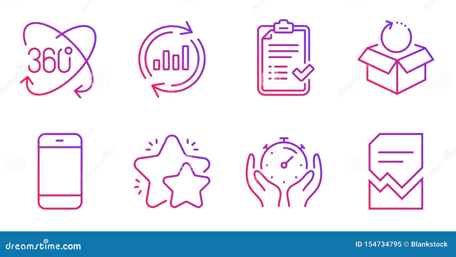 Update Data, Smartphone And Return Package Icons Set. Star, Timer And ...