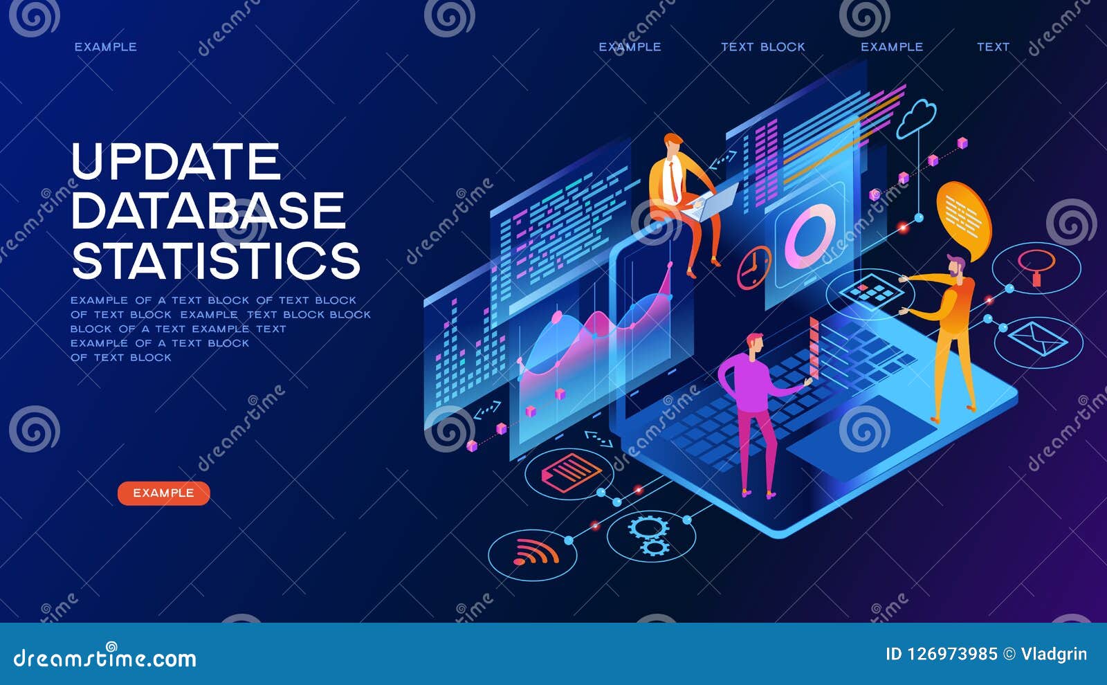 Update Database Statistics Isometric Concept Banner Stock Vector ...