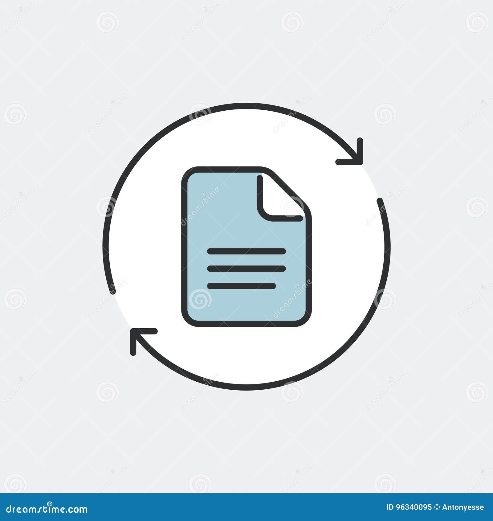Update File Work Icon. Simple Line, Outline Vector Of Office Icons For ...