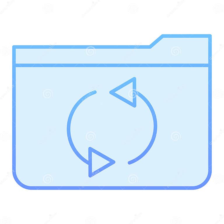 Update Folder Flat Icon. Folder Refresh Blue Icons in Trendy Flat Style ...