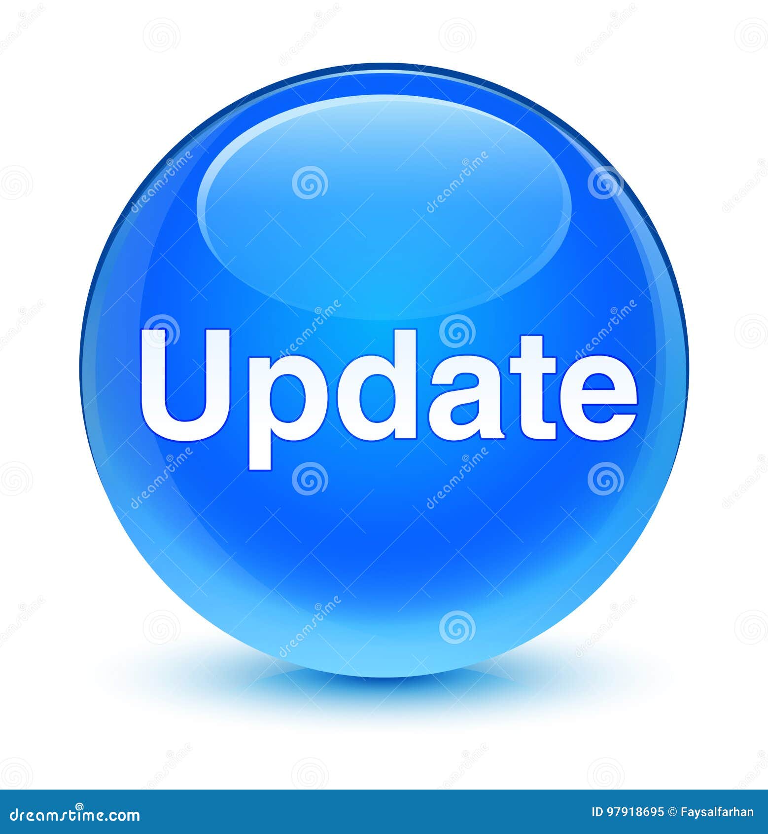 Update Glassy Cyan Blue Round Button Stock Illustration - Illustration ...