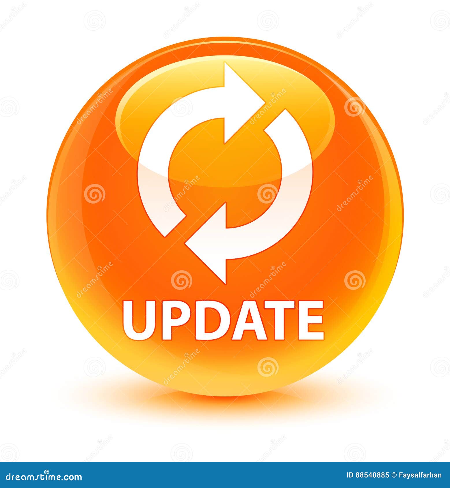 Update Glassy Orange Round Button Stock Illustration - Illustration of ...